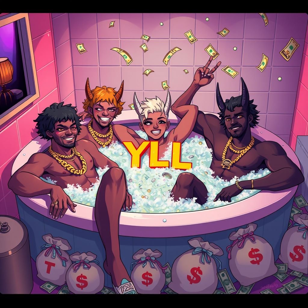 Three young African-American anime demi-human, , | AIArt.net