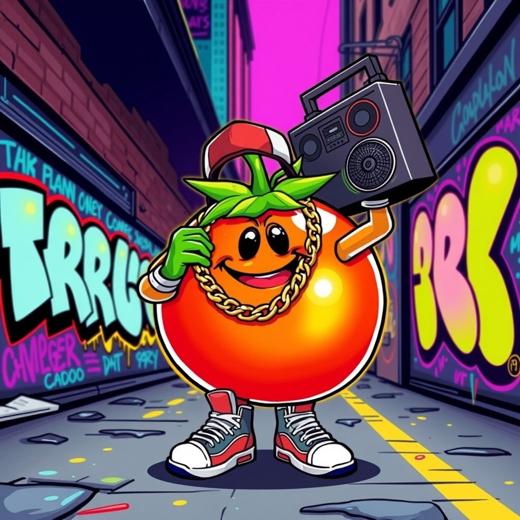 80s hip hop tomato | AIArt.net